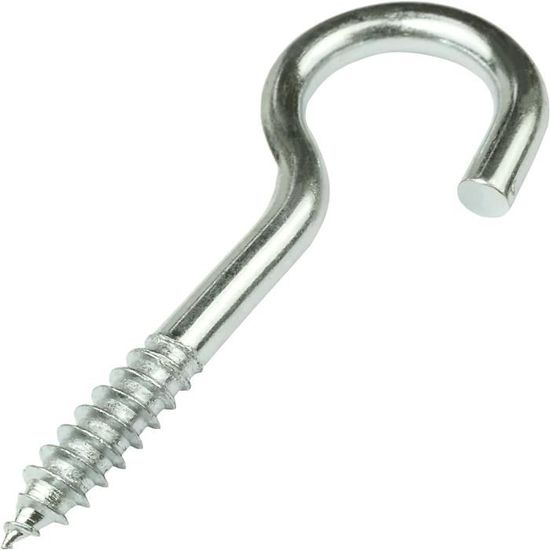 C57982 - Lot De 25 Crochets Pitons Coudés À Visser Ø5X30 Mm En Forme C - Crochet Ouvert À Vis ...
