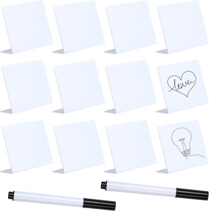 AIEX 12pcs 100x75mm Mini Panneaux de Tableau, Mini Tableau Effacable ...