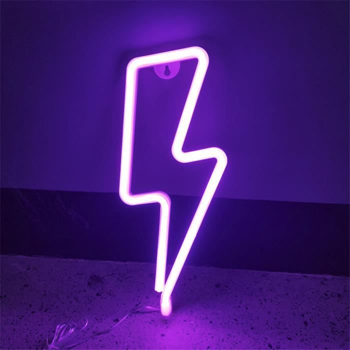 Violet - Panneau néon LED coloré alimenté par batterie USB, veilleuse ...