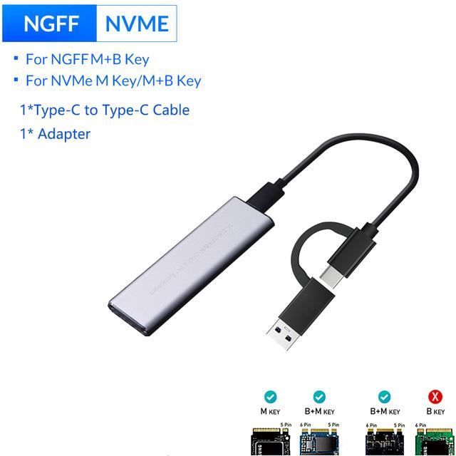 Cas nvme otg argent - Boîtier M.2 NVME SSD vers USB 3.1, boîtier PCIe ...
