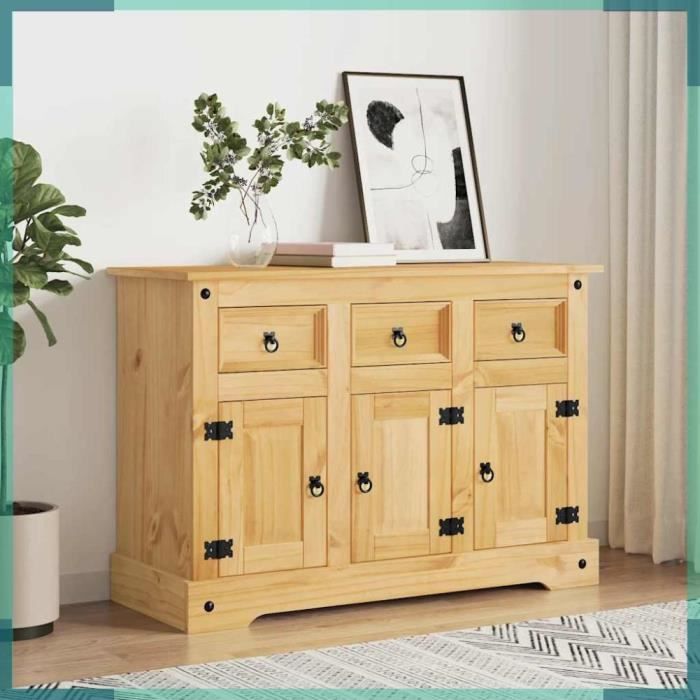 ASHATA Buffet Corona marron 112x44x78 cm bois massif pin mexicain ...