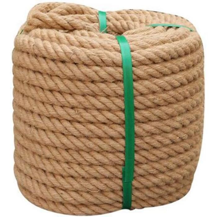 Naturel Corde De Jute, 22Mm Épais Twisted Corde En Chanvre Ficelle De ...