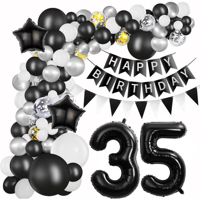 Noir Décoration 35 Ans Anniversaire Ballon Anniversaire 35 Ans Homme 35 ...