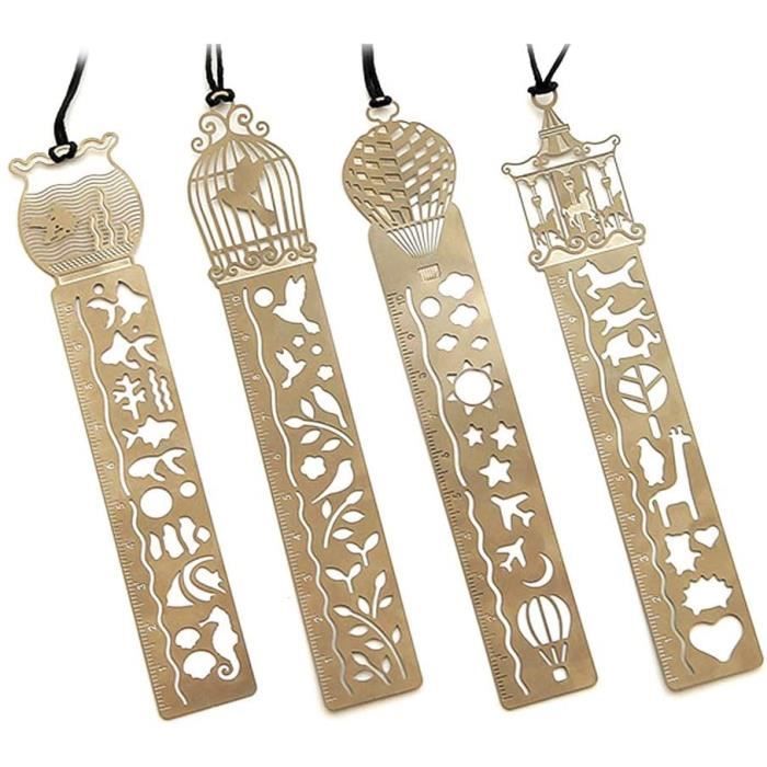 Marque-page,Creux Marque-page en métal – Ensemble Dessin modèles Règle ...