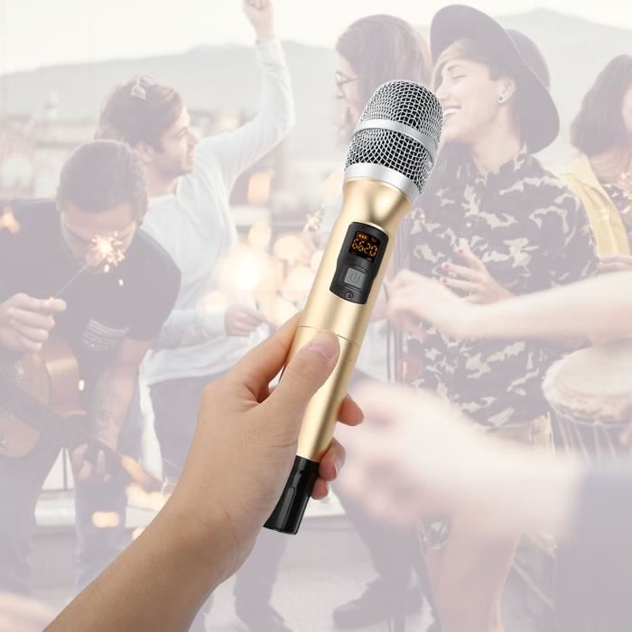 Microphone portatif sans fil UHF avec batterie récepteur AA pour ...