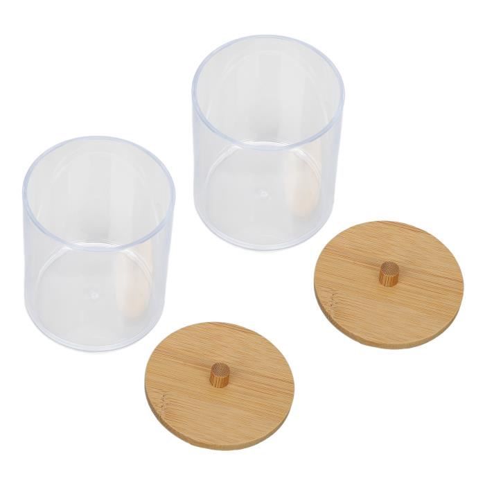 Cuque bocal de rangement transparent 2 pièces coton-tige boîte de ...
