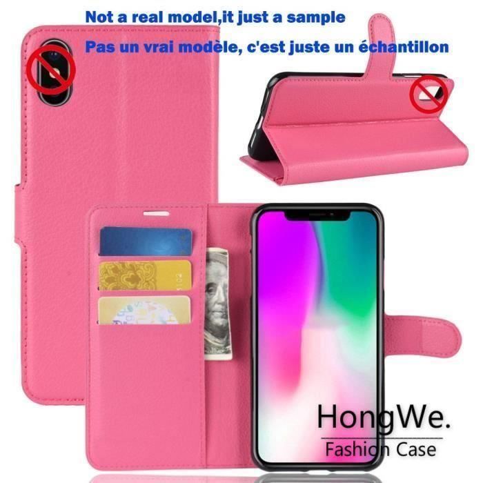 Cas de peau magnétique de pleine couverture de portefeuille de cuir de ...