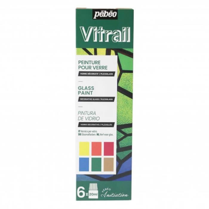 Peinture Vitrail - Kit initiation - 6 pots - 20ml - Cdiscount Beaux ...