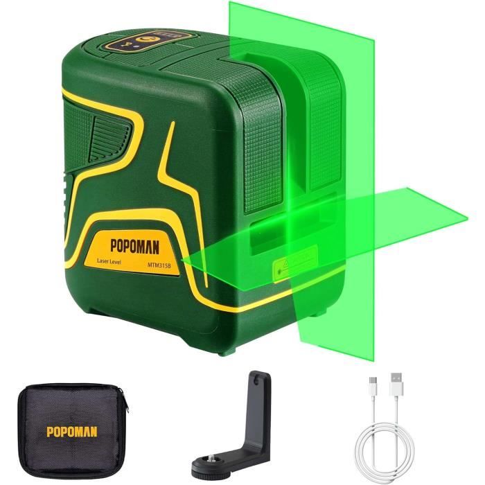 POPOMAN Niveau Laser Autonivelant 45m, avec angle d'expansion, Lignes Laser Croix Verte ...