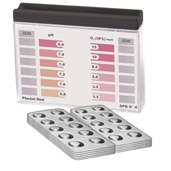 Testeur d'eau Rapid Mét pH et oxygène actif, avec 100 comprimés de test ...