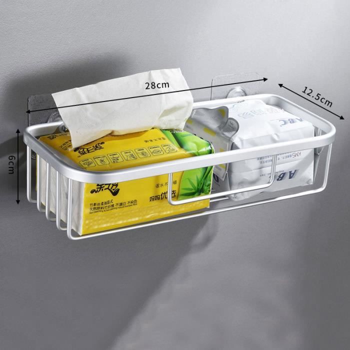 SERVITEUR WC,Silver Rectangle--Panier de rangement à suspendre au mur ...