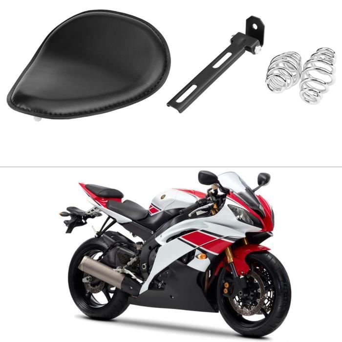 Siège de moto en cuir noir de 3' avec supports de montage à ressorts ...