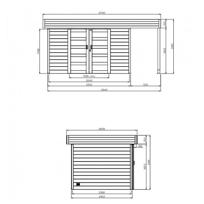 Abri de jardin - SOLID - Larvik - Bois massif - Double porte ...
