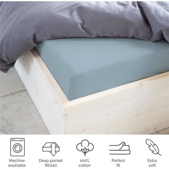 Drap-Housse 90X200, 100% Coton, S'Adapte Parfaitement À La Forme Du ...