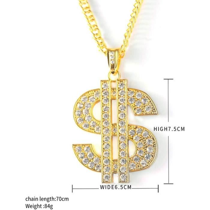 Kit Déguisement Hip Hop, Chaîne Plaquée De Rappeur, Chaîne De Pendentif ...