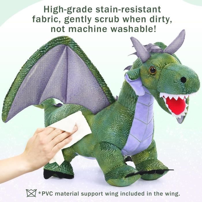 55Cm Peluche Dragon Maman Et Bébé Kawaii Douce, Vert Dragons Jouet En ...