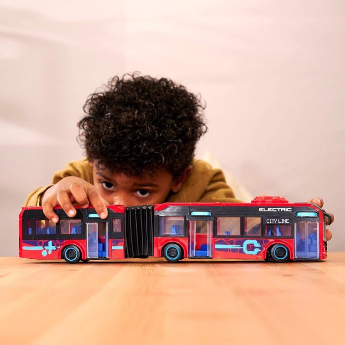 Bus jouet articulé - SWAPY - Bus Volvo 7900 - 40 cm - Rouge - Portes ...