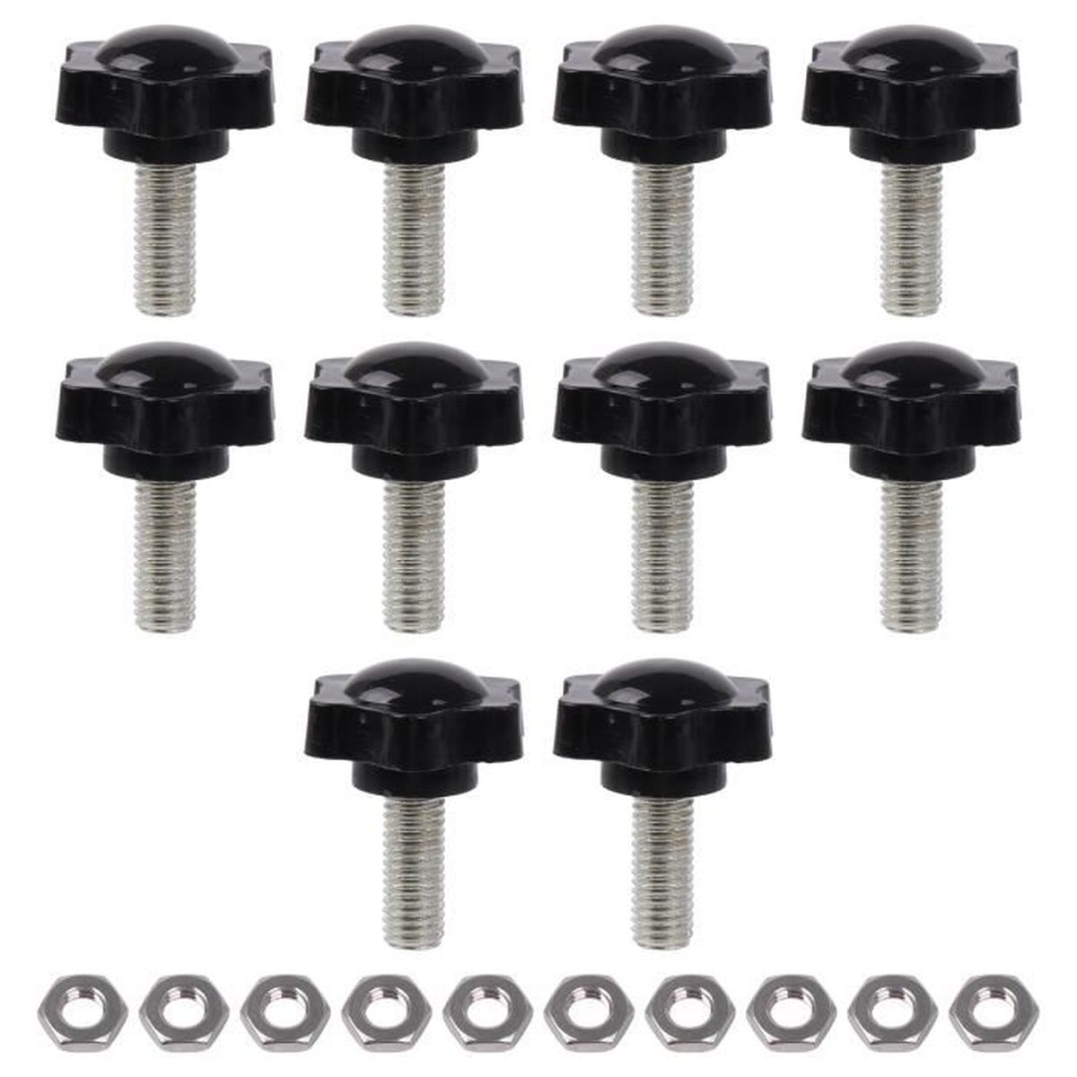 10 pièces en plastique pouce vis à main poignée boutons boulons M10 x ...
