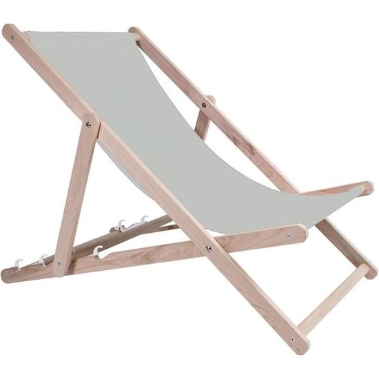 Transat Pliable Bois hêtre à Monter soi-même Lit de Plage Pliant Chaise ...