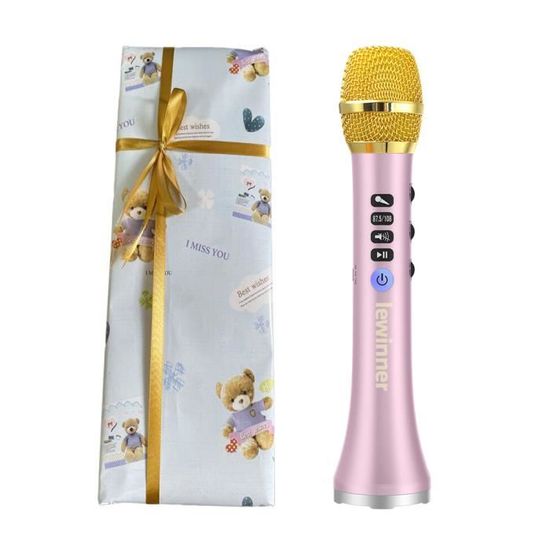Rose avec coffret cadeau-Microphone professionnel karaoké Bluetooth ...