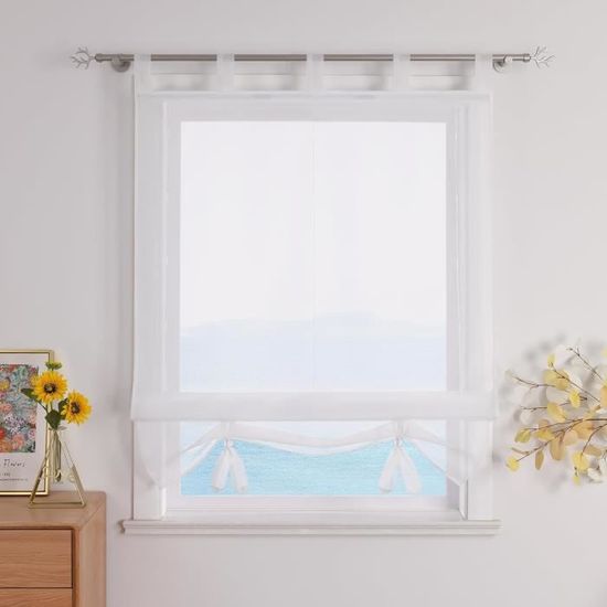 Store Bateau Avec Passants - Rideau Transparent - Moderne - Blanc - 80 ...