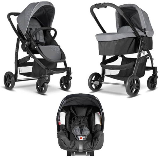 GRACO Poussette Evo Trio Siège Auto et Nacelle Charcoal - Cdiscount ...