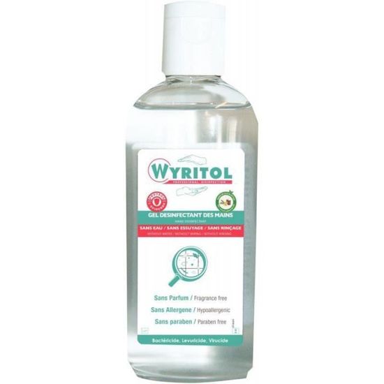 Flacon de gel hydroalcoolique Wyritol parfum eucalyptus 100 ml ...