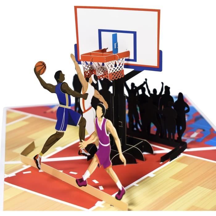 Carte pop up de basketball, carte d'anniversaire pop up 3D, carte de ...