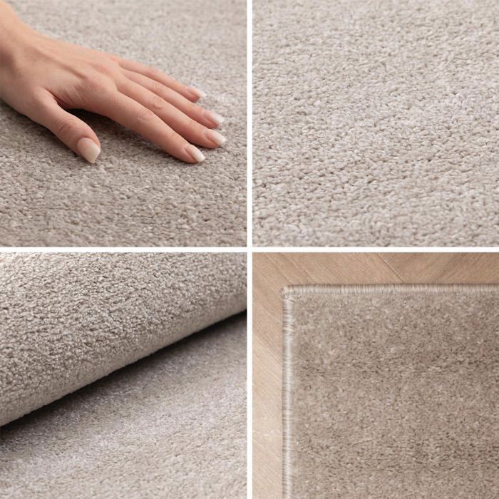 Tapis À Poils Ras, Unicolor - Monochrome, Tapis Crème, 120 X 170 Cm ...