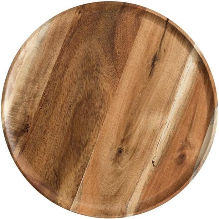 Plateau De Service Rond En Bois Grand Plateau Rond Pour La Décoration ...