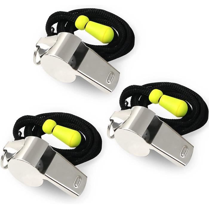 3 Pièces Sifflets, Sifflet Arbitre en Inoxydable avec Cordon Réglable ...