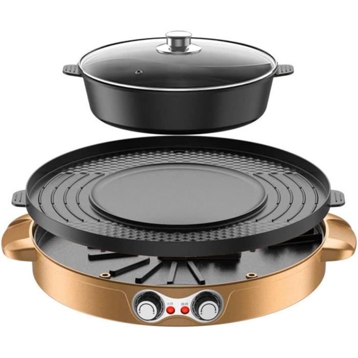 Poêle à Griller électrique Hot Pot Barbecue coréen intérieur Teppanyaki ...