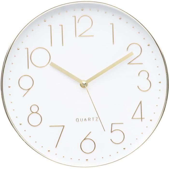 Horloge murale simple et élégante de 12 pouces à quartz sans bruit de ...
