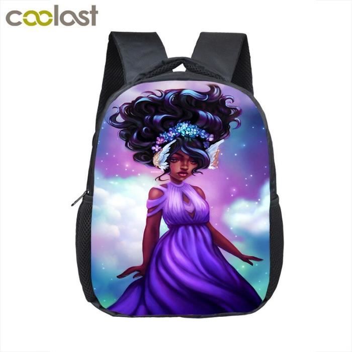 30cm24cm10cm - Cartoon Latin America Afro Girl Backpack Children School ...