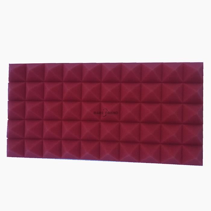 Rouge - Mousse Acoustique 3d Pour Studio, 50x25x5cm, 6 Pièces, Mousse ...