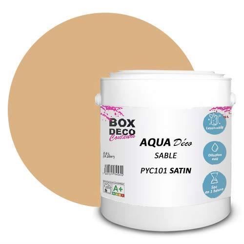 PEINTURE Teinte Beige Sable murale acrylique aspect satin Aqua Déco - 2 ...