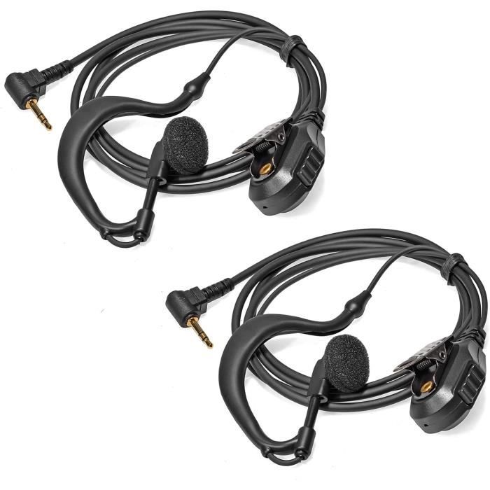 Écouteur En Forme De G De 2,5 Mm Avec Micro 1 Broches, Casque Talkie-Walkie Compatible Pour ...