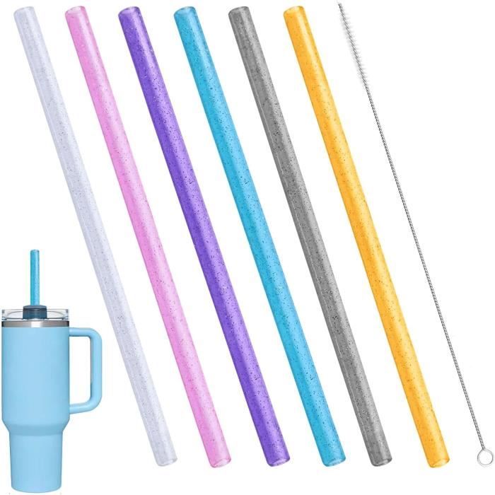 6 Pailles Réutilisables Sans Bpa Pailles En Plastique Dur Pour Stanley ...