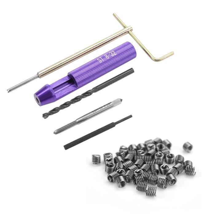 SAL Insert de réparation de filetage Kit d'inserts de filetage hélicodal de fil enroulé de 50 ...