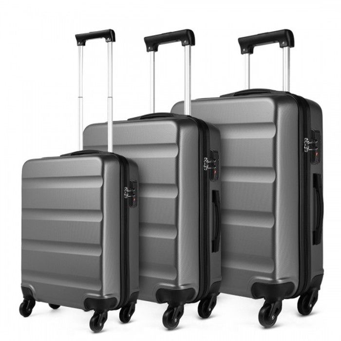 Set de 3 valises - KONO - 55/65/75 cm - Coque ABS - 4 roulettes ...