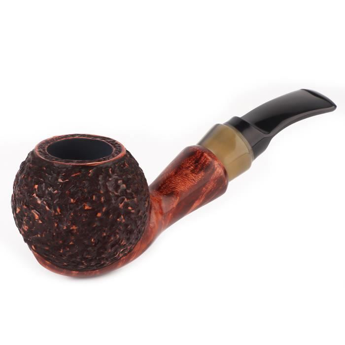 Pipe à tabac à pipe en bois de bruyère avec filtre à noyau de carbone ...