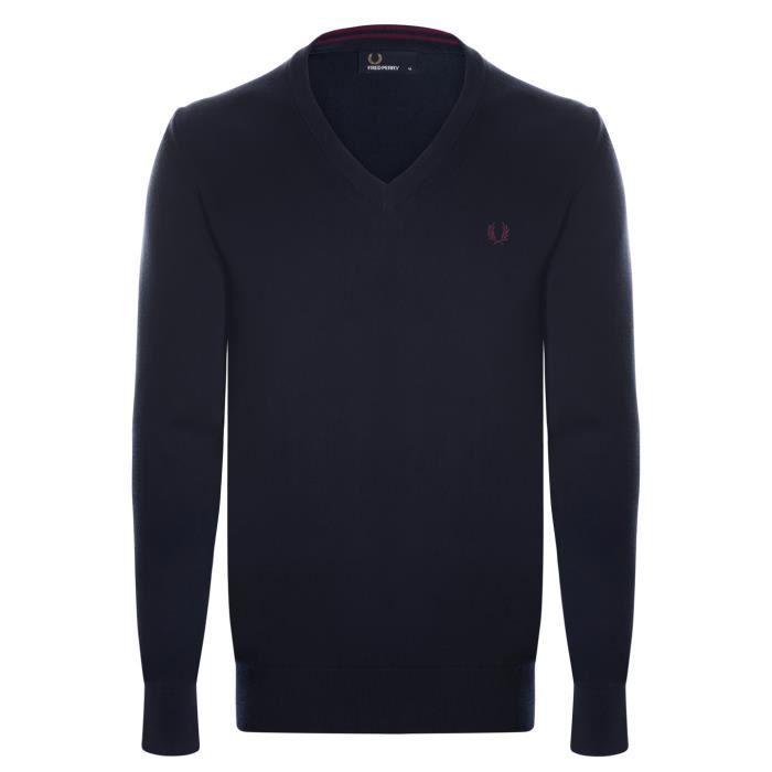 Pull Homme Bleu Marin - FRED PERRY - Fred Perry Pull Homme Bleu Marin ...
