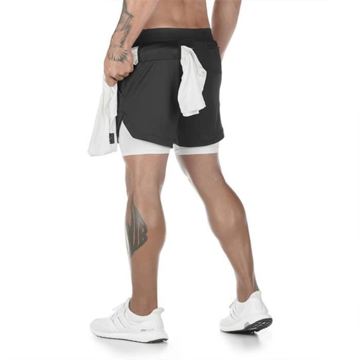 Short,Shorts de Sport à séchage rapide pour hommes, à Double couche ...