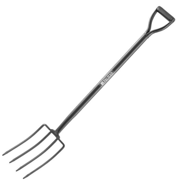 Fourche de jardinage - PALISAD - 4 dents tout métal - haute résistance - poignée de manutention ...