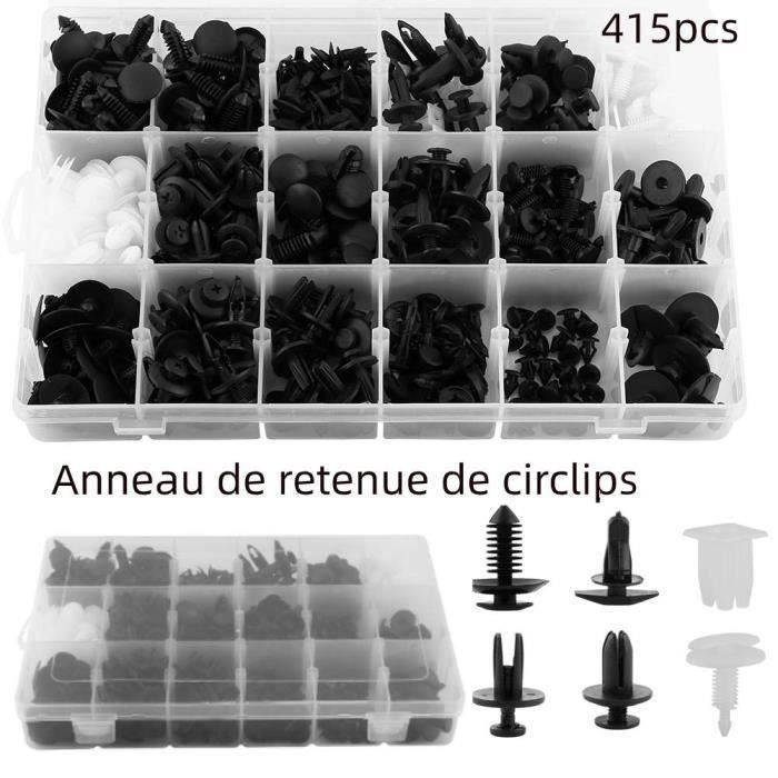 Lot de 415 Clips Agrafes Plastiques Voiture Rivets Fixation Panneaux De ...