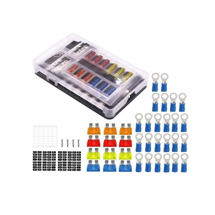 Kit de BoîTe à Fusibles de 12 Circuits de de Fusibles 12V, avec ...