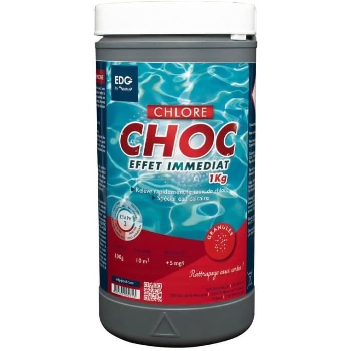 Chlore choc Granulés - EDG By AQUALUX - Boîte de 1Kg65 - Cdiscount Jardin