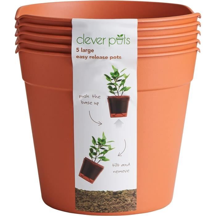 Lot De 5 Pots De Fleurs En Plastique Faciles À Démouler, Pour L ...