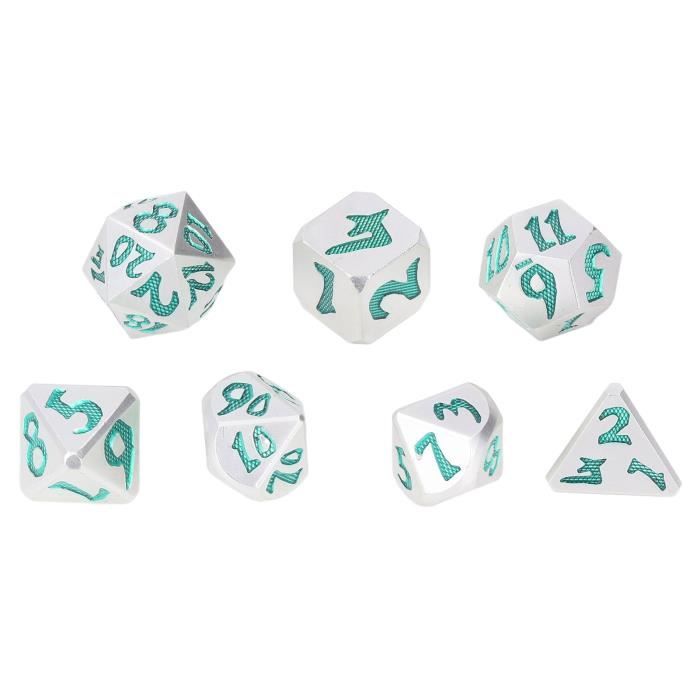 Jeu de dés, ensemble de 7 dés de jeu polyèdre or métallique de luxe 09 ...