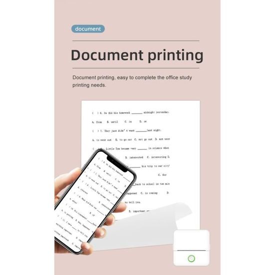 2windeal® Mini Imprimante Thermique Imprimante Portable Bluetooth sans Encre avec 13 Rouleaux ...